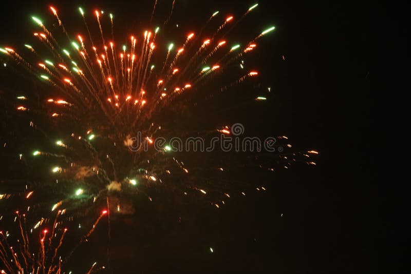 New Years Fireworks Rockets Stock Photo - Image of radiant, lights ...