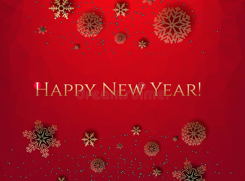 New Years Text with Red Background Stock Vector - Illustration of xmas ...