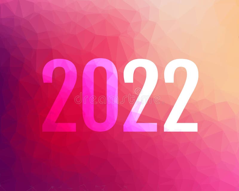 New Years Text Red and Pink Poligonal Background Stock Vector ...