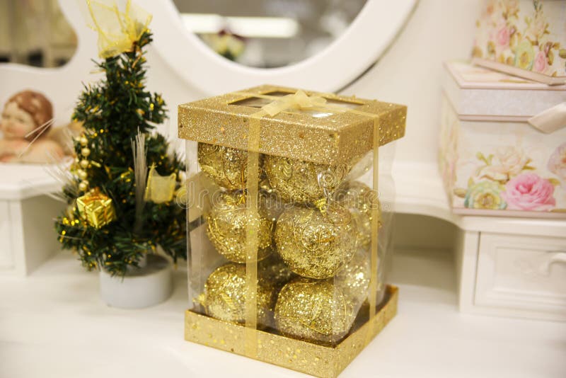 New Years tree decorations stock image. Image of tree - 81449363