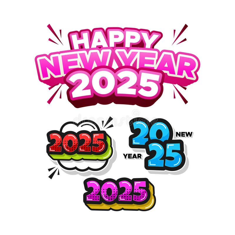 New Years 2025 Vector Design Stock Illustration - Illustration of card ...