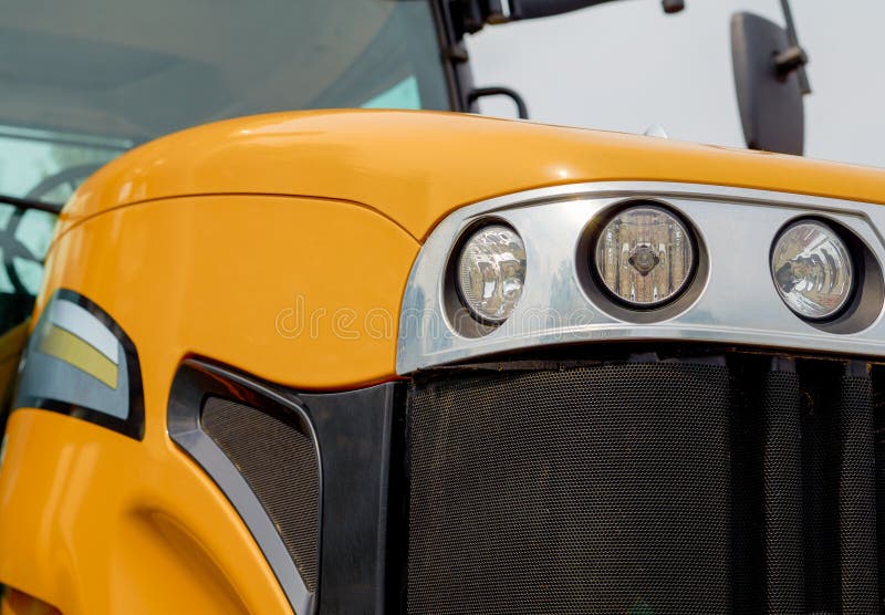 New Yellow Agricultural Tractor. Orange Powerful Construction Ma Stock ...