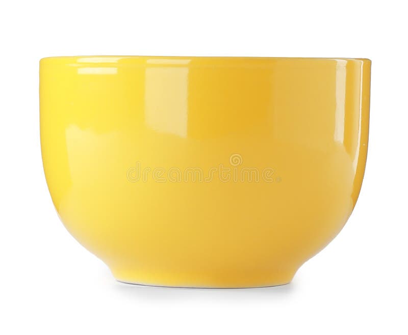 Yellow Ceramic Cup Isolated Stock Photo - Image of crockery, single ...