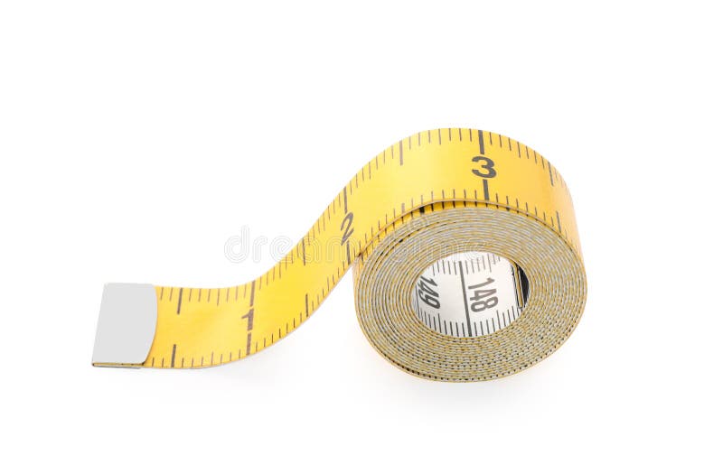 New Yellow Measuring Tape on White Stock Photo - Image of measuring ...