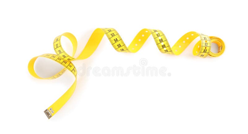 New Yellow Measuring Tape Isolated on White, Top View Stock Image ...