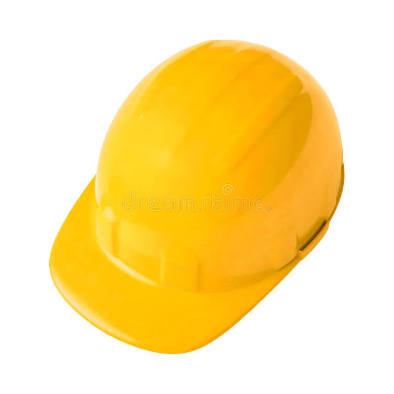 New Yellow Safety Construction Helmet Isolated on White Background ...