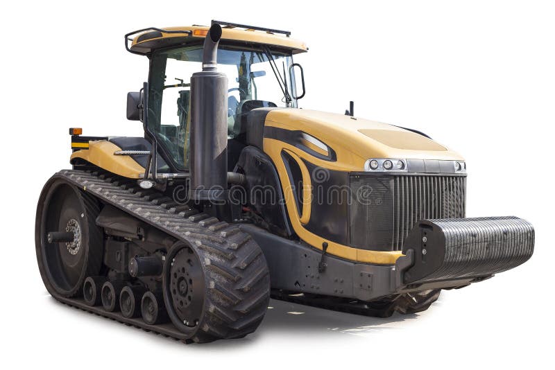 New Yellow Tractor Isolated Over White, with Clipping Path Stock Photo ...