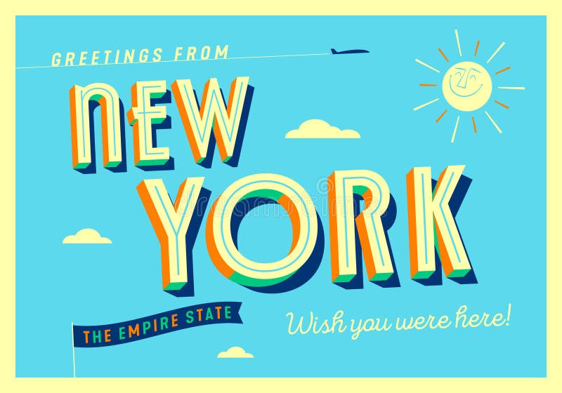 Greetings from New York, USA - Touristic Postcard. Stock Vector ...