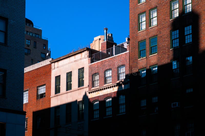 New York Apartment Buildings. Stock Image - Image of building, windows ...