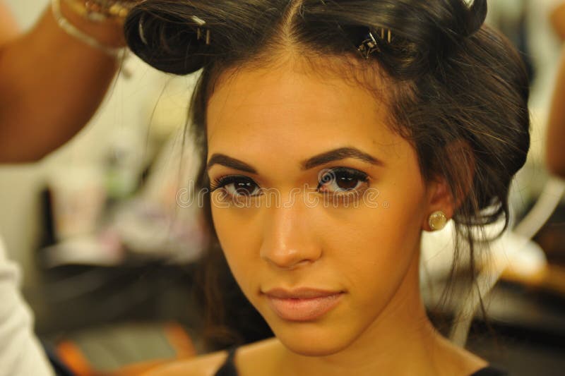 NEW YORK - AUGUST 08: Model Getting Ready Backstage at Top Model Latina ...
