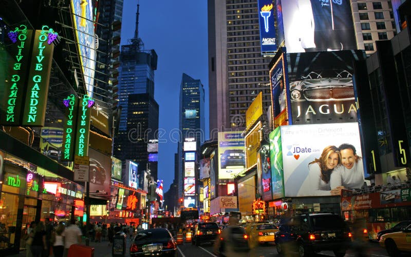 New York City Times Square Panorama Editorial Image - Image of empire ...