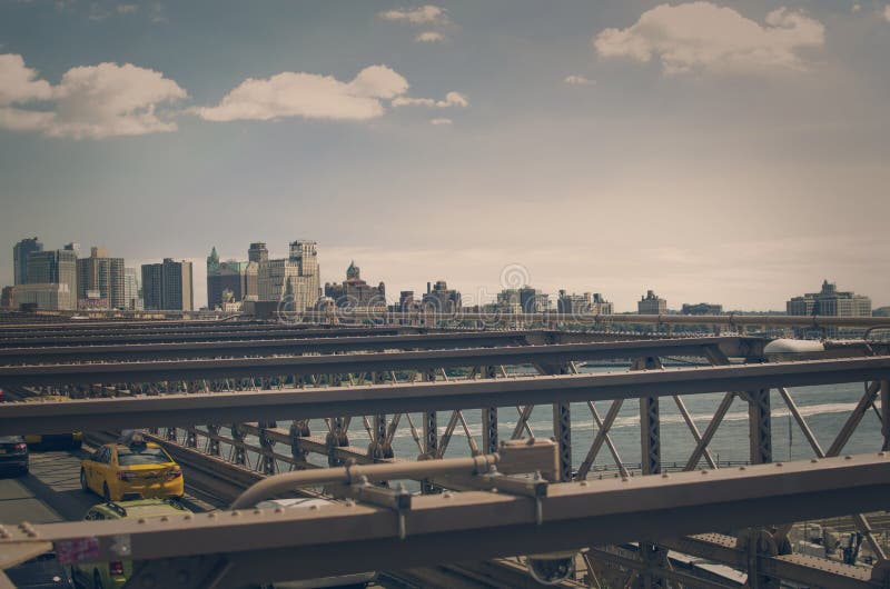 New York, Brooklyn Bridge,vintage Style Editorial Photography - Image ...
