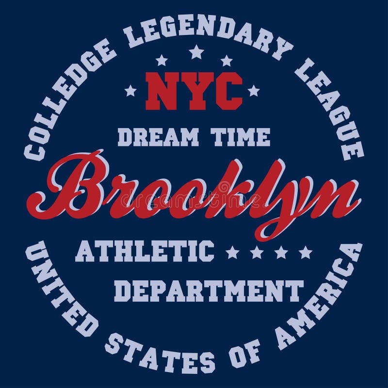 New York Brooklyn Theme T-shirt Graphics Vector Image Stock Vector ...