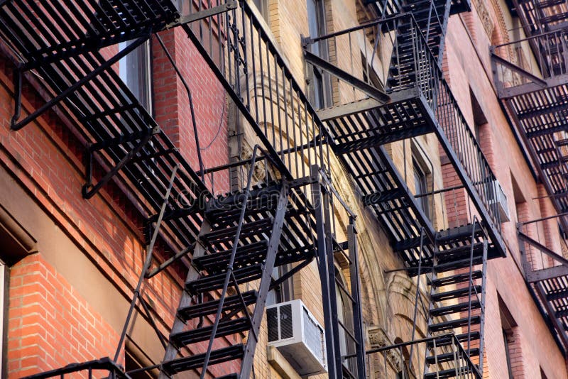 New York Building Fire Escape Stock Photo - Image of escape, city: 93661294