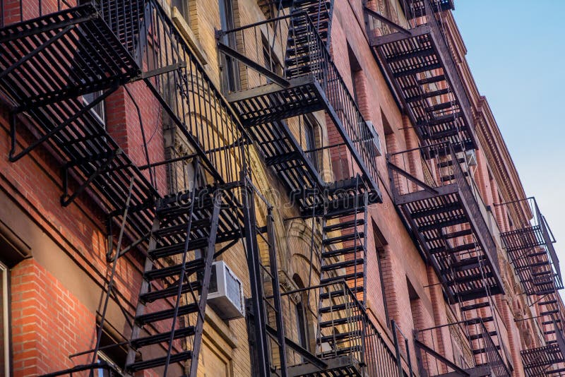 New York Building Fire Escape Stock Image - Image of brick ...