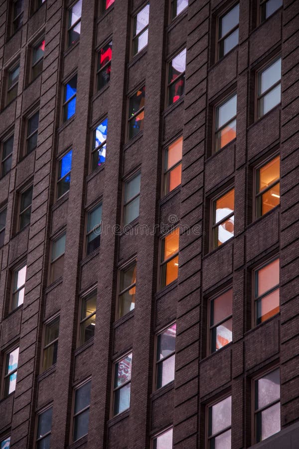 New York Building Windows Different Color Reflection Stock Photo ...