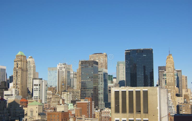 New York City Daytime Skyline Panoramic Stock Photo - Image of building ...