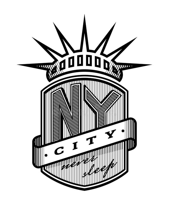 New York City Emblem, Vintage Style. Vector Illustration. Stock Vector ...