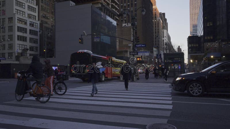 New York city intersection stock footage. Video of walking - 306070504