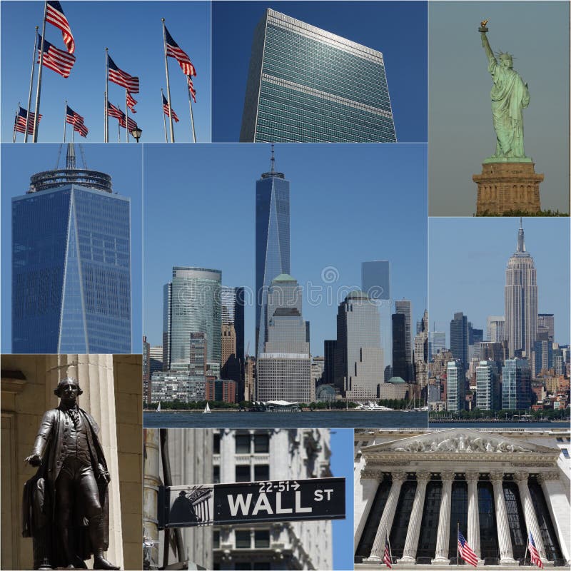 New York City and Manhattan Collage Editorial Stock Image - Image of ...