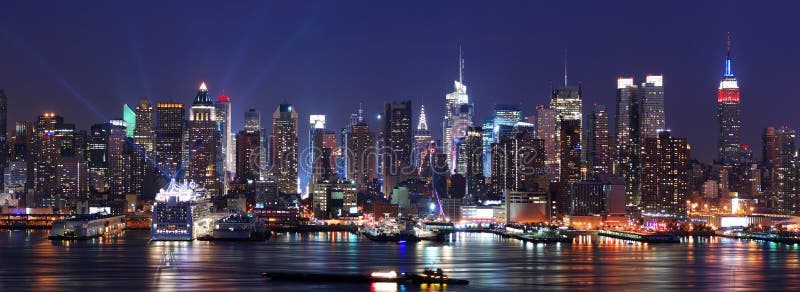 City Night Skyline Panorama