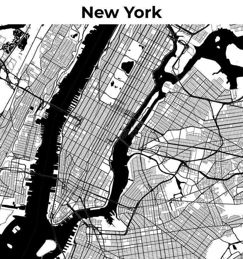 New York City Map, Cartography Map, Street Layout Map Stock Vector ...