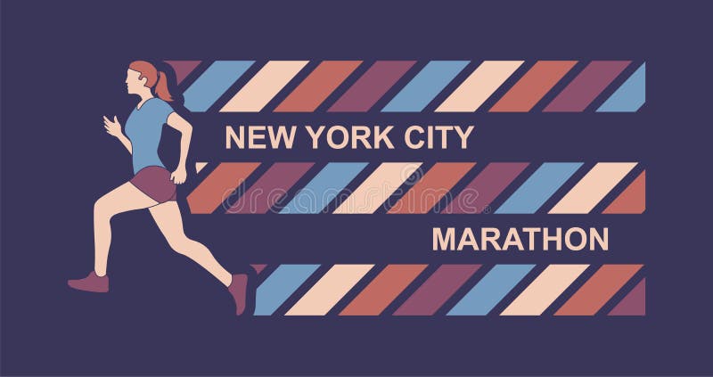New York City Marathon Background Stock Vector - Illustration of grunge ...