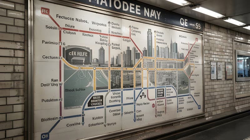 New york city metro map stock illustration. Illustration of poster ...