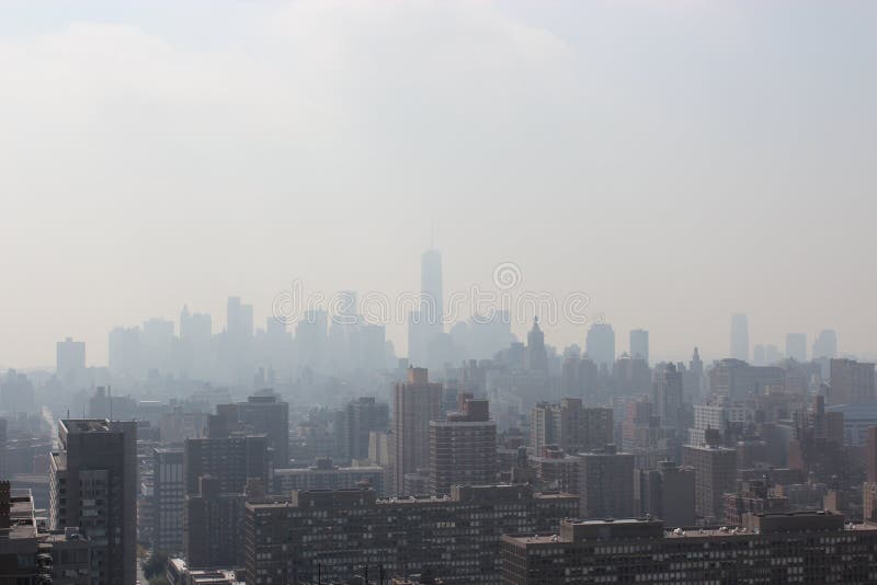 New York City Skyline in a Mist Stock Image - Image of metropolis ...