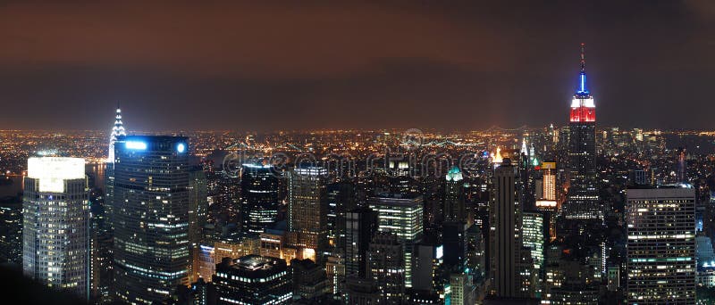 City Night Skyline Panorama