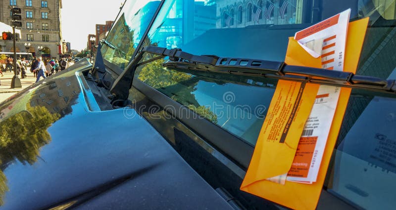 New York City - October 19, 2015: Fine on the Windshield of the Car ...