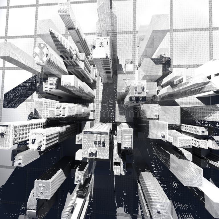 New York City (rendered, White, Wire Mesh) Stock Illustration ...