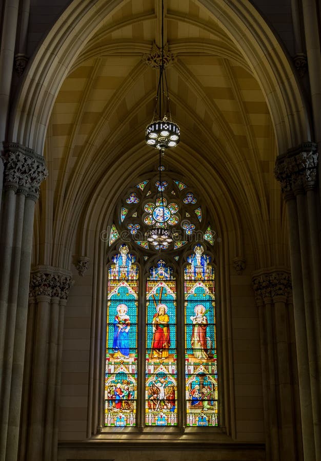 Neo-gothic Interior of Basilica of St. Peter and St. Paul Editorial ...