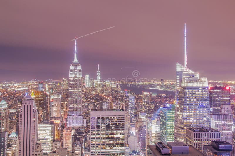 New York City Skyline from Above Editorial Stock Image - Image of ...