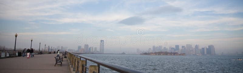 New York City Skyline in Fall Sunset Stock Image - Image of york ...