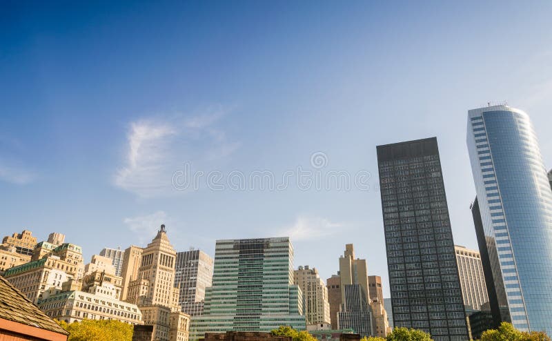 New York City Skyline, Old and Modern Buildings Stock Photo - Image of ...
