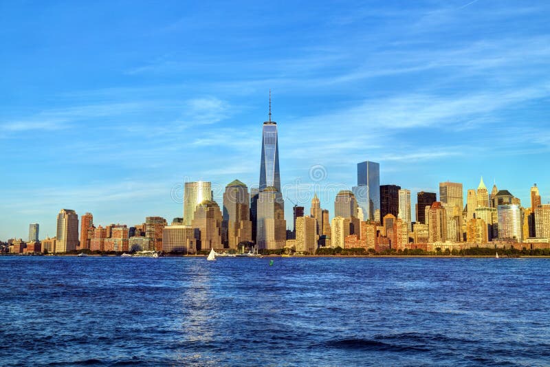New York City Skyline Right before Sunset Stock Image - Image of ...