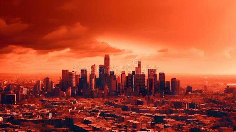 New York City Skyline at Sunset. USA Stock Illustration - Illustration ...