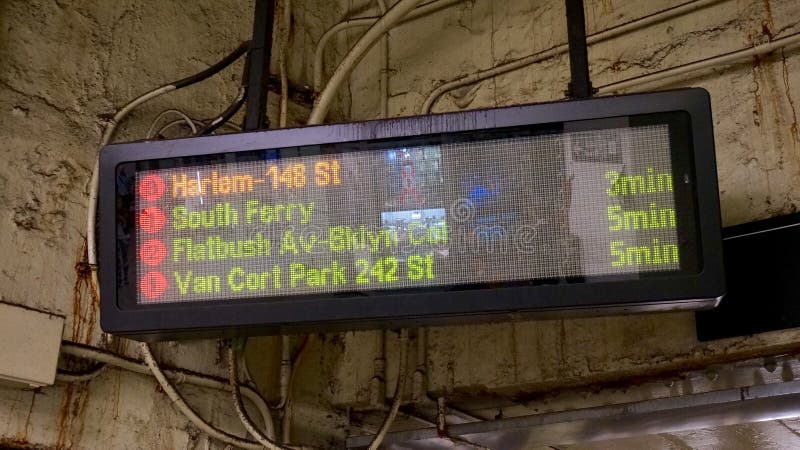 New York City Subway Information Display Board Stock Image - Image of ...