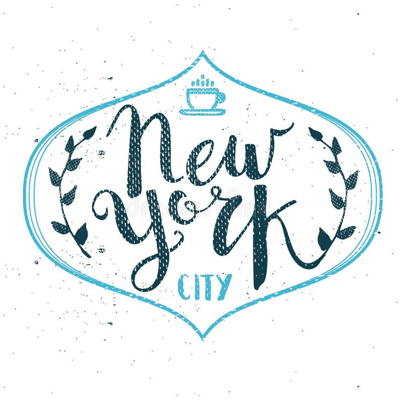 New York City Template Hand Drawn Calligraphy Pen Brush Vector Stock ...