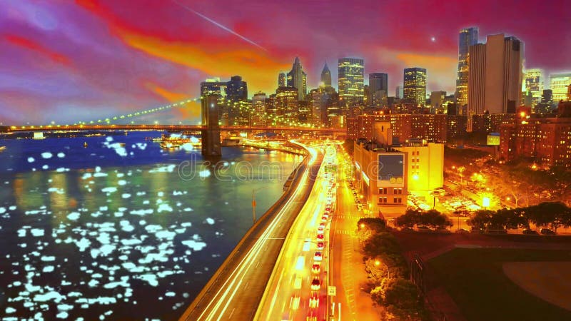 New York City Time Lapse in Night, Hyper Lapse Video York City Stock ...