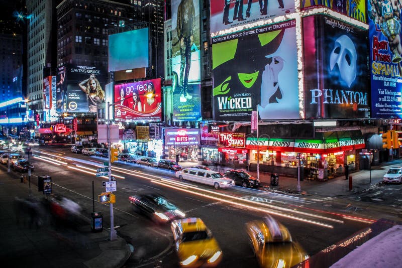 New York City Traffic in Time Square Editorial Stock Image - Image of ...