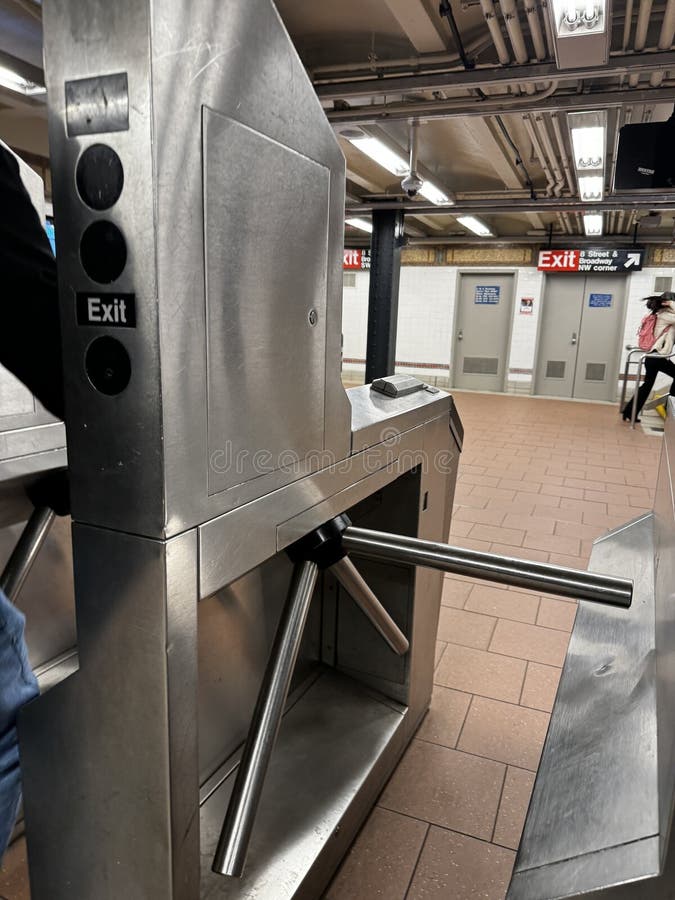 New York CIty Turnstile, To Enter an Exit Subway Stock Photo - Image of ...