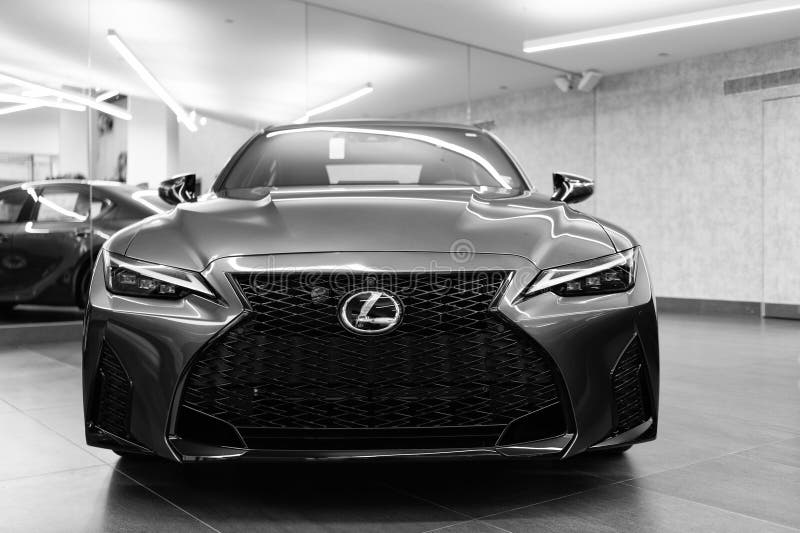 New York City Usa July 23 2023 2021 Lexus Is 350 F Sport Grey Color Car Front View