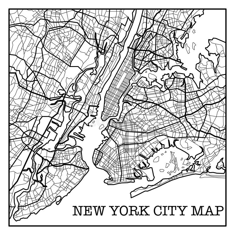 Brooklyn Map Poster. New York City Borough Street Map Stock Vector ...