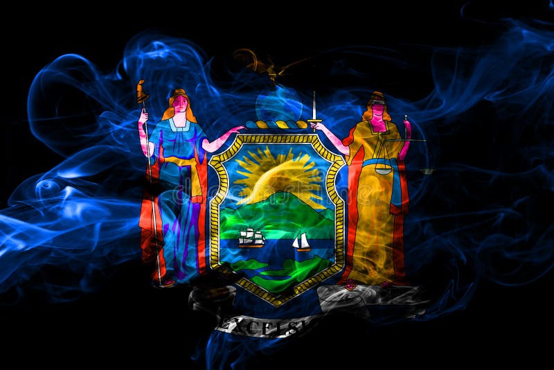 New York Colorful Smoking Flag 2018. Stock Illustration - Illustration ...