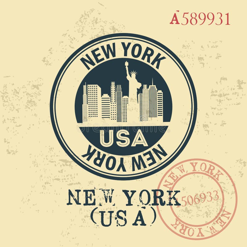 USA famous cities stamps stock vector. Illustration of postage - 19165967
