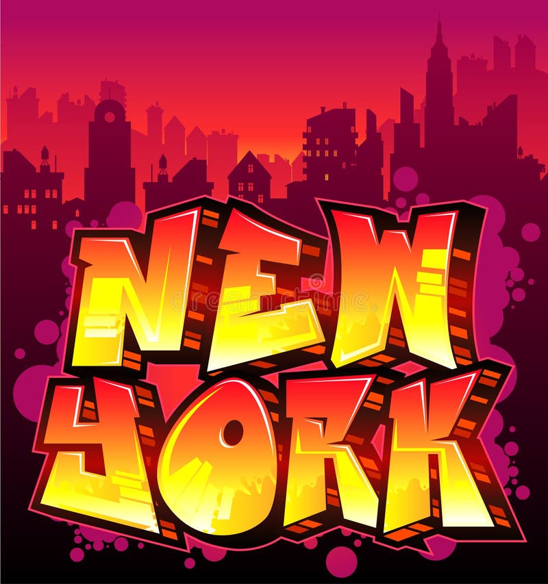 New York - Graffiti Styled Vector Logotype Design Stock Vector ...