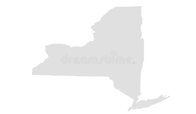 New York Gray Map. Solid Map of New York, Blank Map, Empty Map of New ...