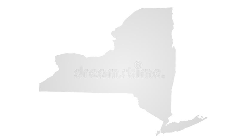 New York Gray Map. Solid Map of New York, Blank Map, Empty Map of New ...